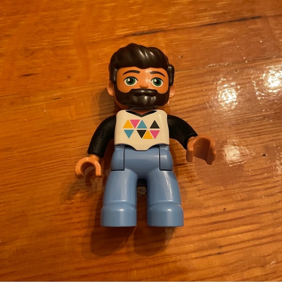 Lego | Toys | Lego Duplo Bearded Man White Shirt Blue Jeans Minifigure ...